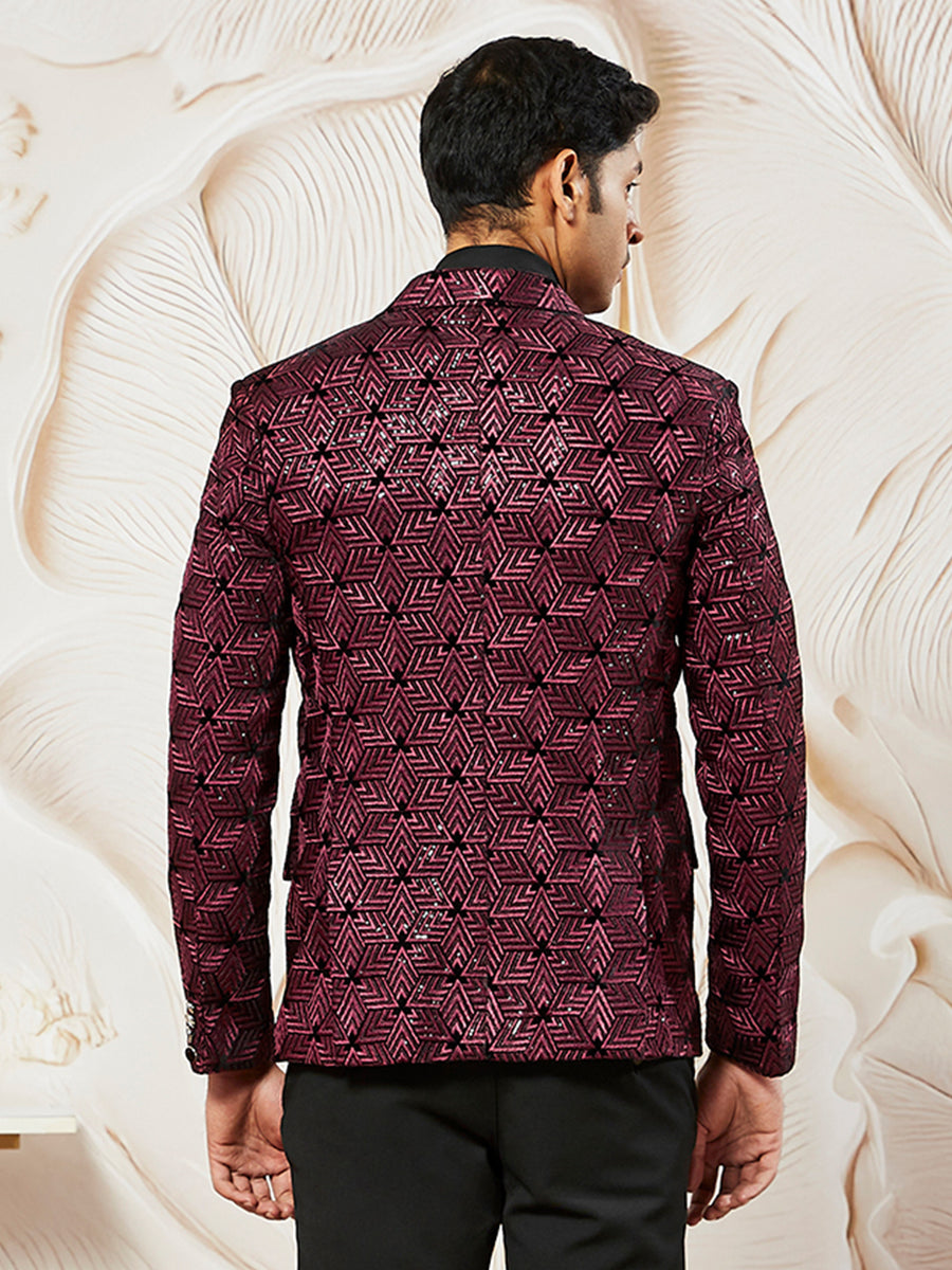 VASTRAMAY Men's Wine Velvet Blazer – vastramay