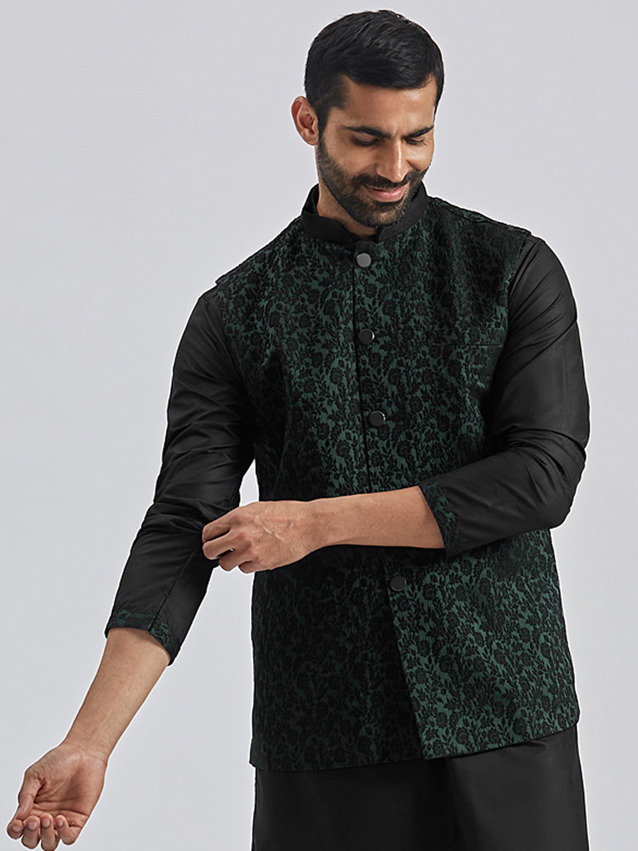 Men's Green - Nehru Jacket – vastramay