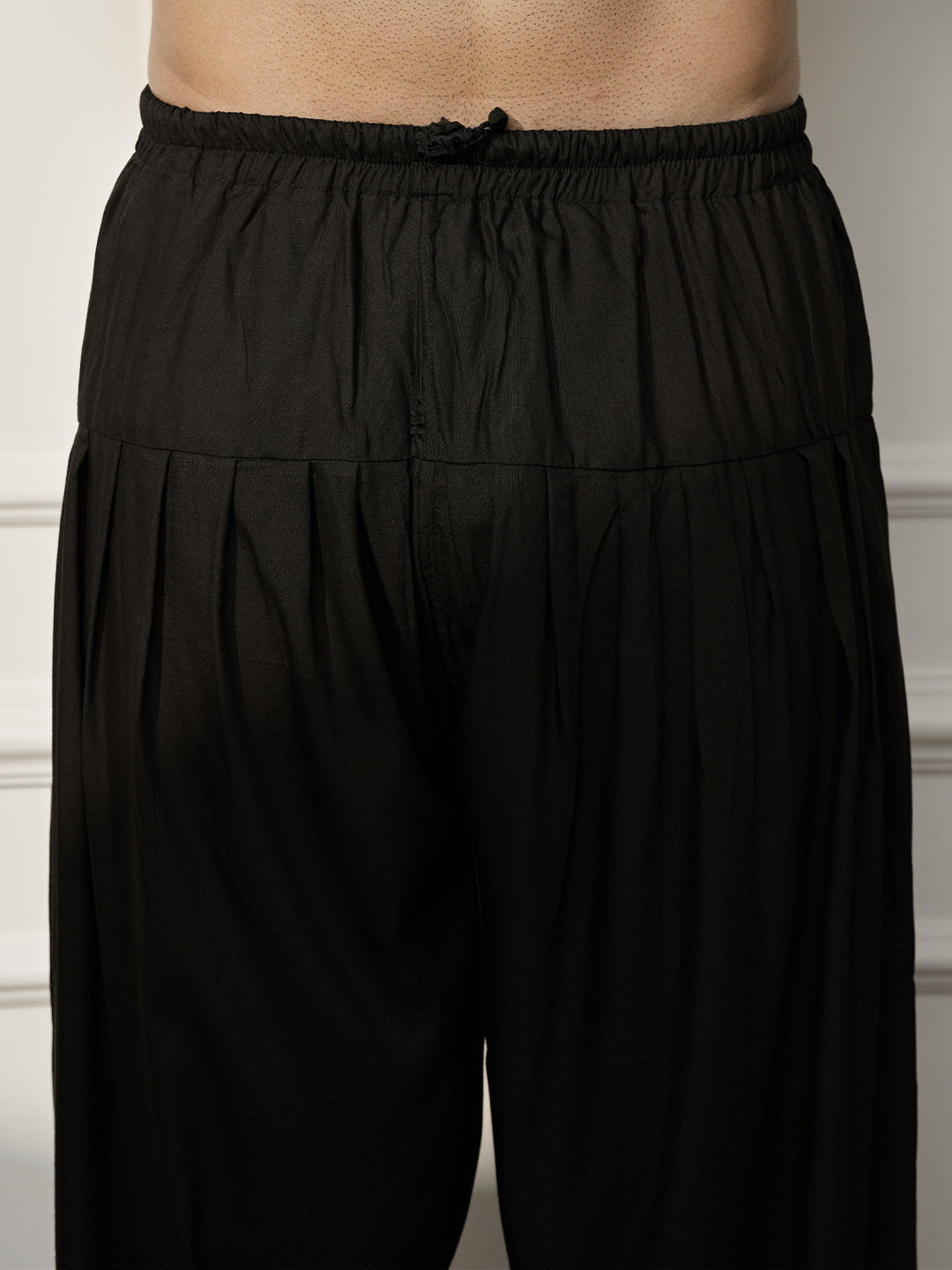 Men's Kurta Patiala Dupatta in Black | VASTRAMAY – vastramay