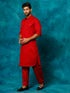 Men's Maroon Cotton Pathani Suit Set – vastramay