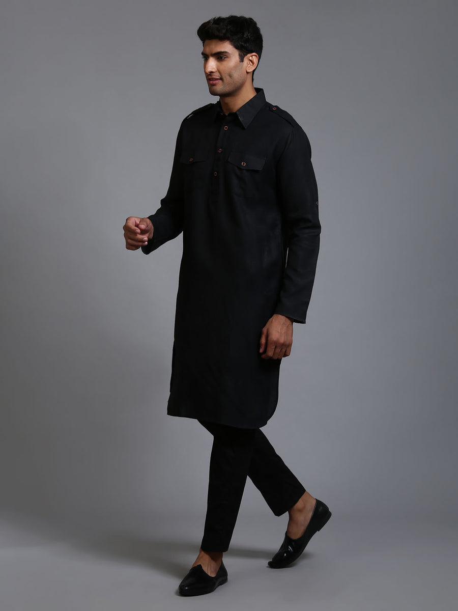 Men's Black Pathani Suit Set – vastramay