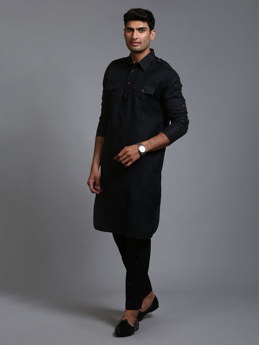 Men's Black Pathani Suit Set – vastramay