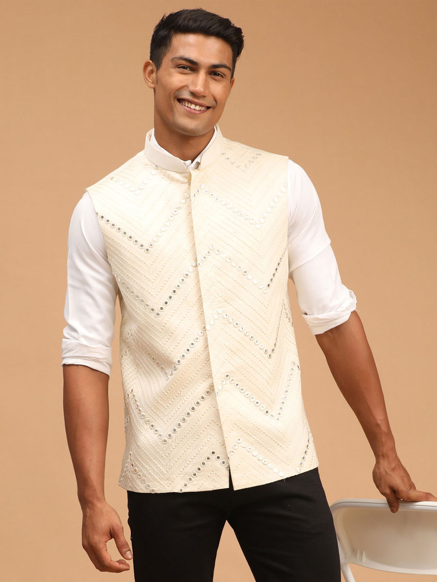 Men's Cream Mirror Jacket – vastramay