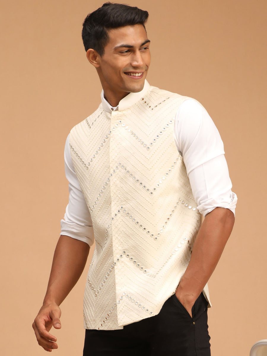 Men's Cream Mirror Jacket – vastramay